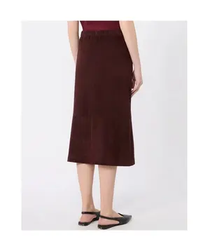 Max Mara Suede Midi Skirt - Deep Red