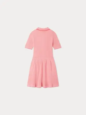 Bonpoint Short-sleeve Collared Dress With Cherry Applique