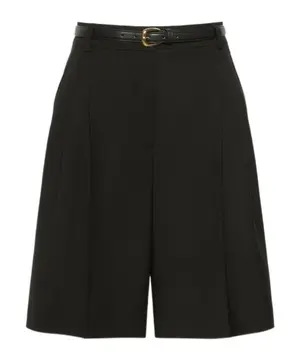 Max Mara Adorno Pleated Bermuda Shorts - Black