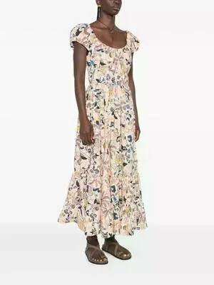 Ulla Johnson Paloma Floral-print Midi Dress - Neutrals