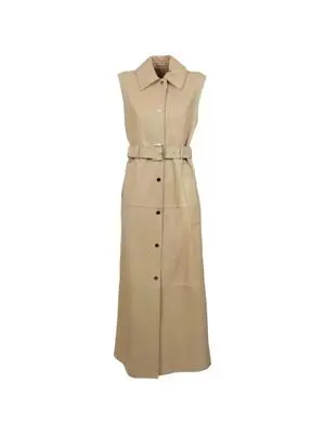Sportmax Belted Leather Coat