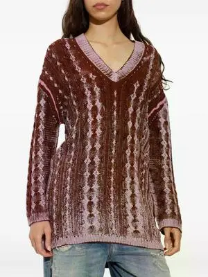 DIESEL® M-elga Cable-knit Diamond-pattern Sweater