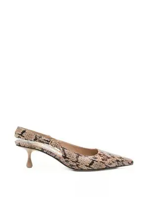 JIMMY CHOO Amel Snake-effect Slingback Pumps