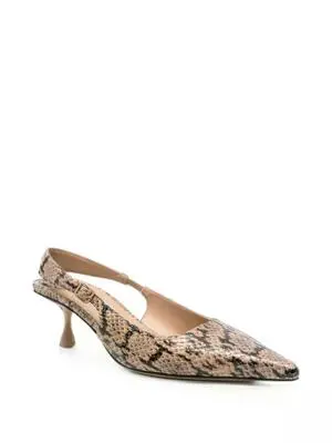 JIMMY CHOO Amel Snake-effect Slingback Pumps