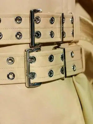 GANNI Double-breasted Belted Trench Coat