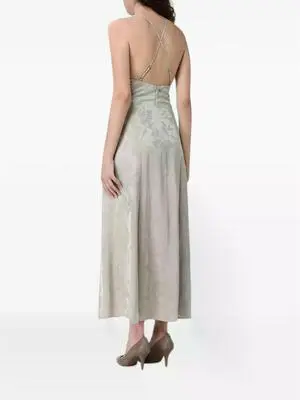 Armani Exchange Damask Effect Satin Dress