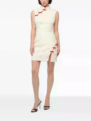 ANOUKI Textured Mini Dress With Bow Embellishment