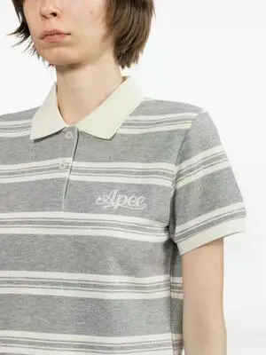 AAPE BY *A BATHING APE Striped Polo Shirt - Grey