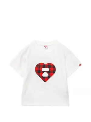 AAPE BY *A BATHING APE Apee™ A Bathing Ape® Heart Motif Crew Neck T-shirt - White