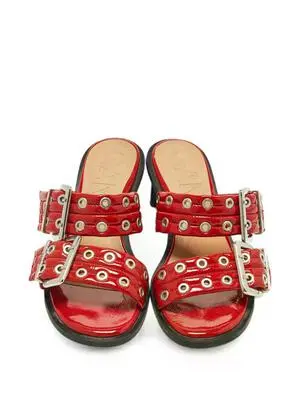 GANNI Buckled Eyelet Detail Sandals