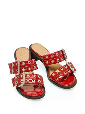 GANNI Buckled Eyelet Detail Sandals