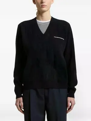 Peserico Ribbed Knit V-neck Sweater