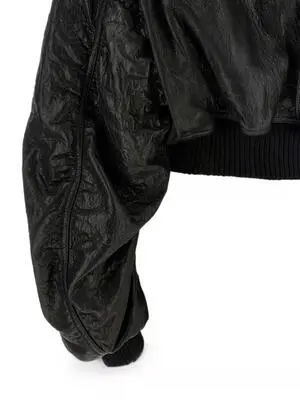 Rick Owens Cropped Flight Bomber Jacket - Black
