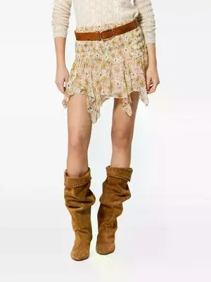 MARANT ETOILE Isabel Fiala Printed Chiffon Skirt - Neutrals