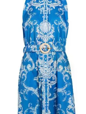 Borgo De Nor Baroque Print Belted Maxi Dress