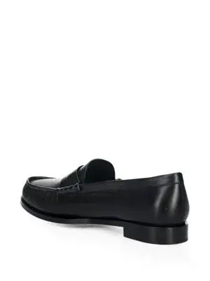 Max Mara Logo Plaque Leather Loafers