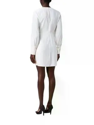 Armani Exchange Cream White Crêpe V-neck Wrap Dress