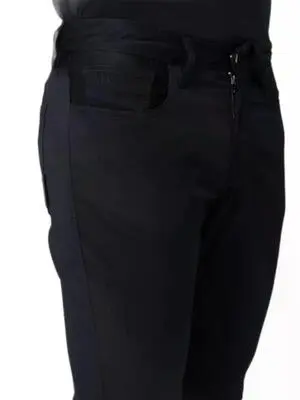 Armani Exchange Navy Cotton Blend Trousers