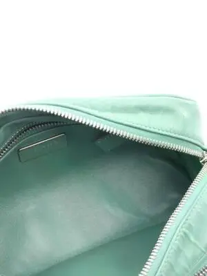 Prada Leather Logo Plate Shoulder Bag