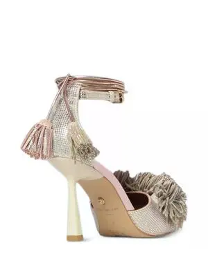 Kurt Geiger Embellished Pom-pom Sandals - Gold