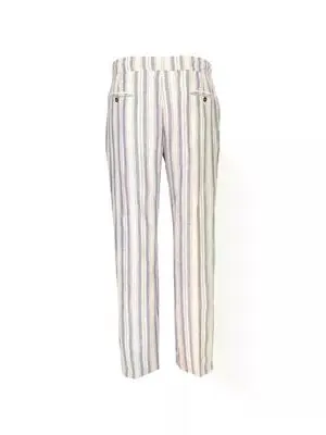 Isaia Vertical-stripe Drawstring-waist Trousers