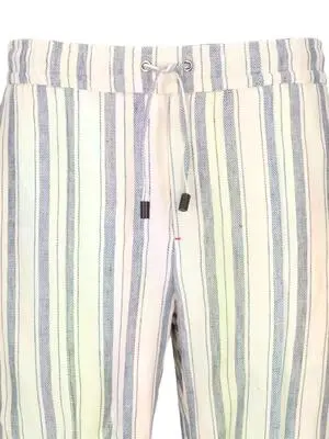 Isaia Vertical-stripe Drawstring-waist Trousers