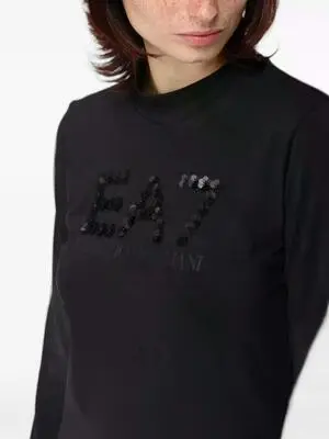 EA7 Sequin Logo Long Sleeve T-shirt