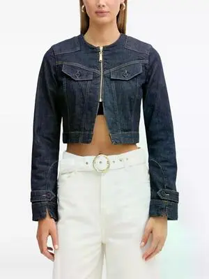 BLUGIRL Zip-up Cropped Denim Jacket