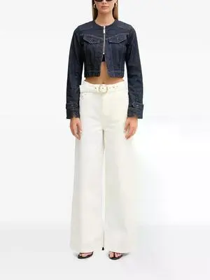 BLUGIRL Zip-up Cropped Denim Jacket