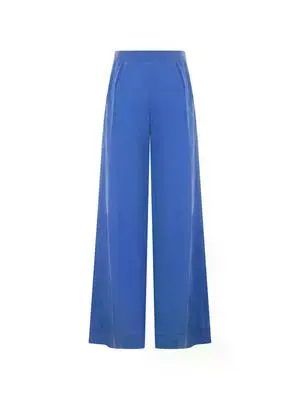 Alberta Ferretti Silk Pleated High-waisted Trousers