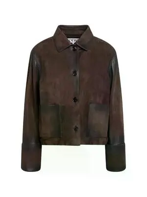Loewe Suede Turn-up Jacket - Brown