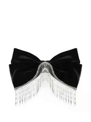 ANOUKI Crystal-embellished Velvet Hair Clip - Black