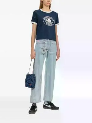 AAPE BY *A BATHING APE Contrast Trim Graphic T-shirt - Blue