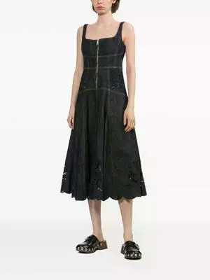 SELF-PORTRAIT Cut-out Flared-hem Midi Dress
