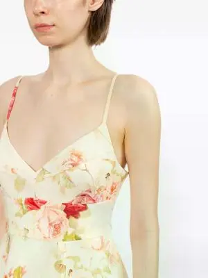 Zimmermann Floral Print V-neck Dress - Neutrals