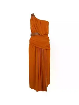 Alberta Ferretti One-shoulder Midi Dress - Orange