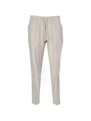 Isaia Vertical Stripe Drawstring Trousers