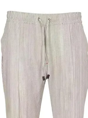 Isaia Vertical Stripe Drawstring Trousers
