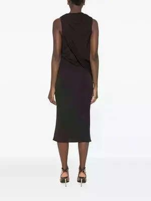 TOM FORD Draped Plunging-neck Midi Dress