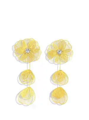HZMER JEWELLERY Celestial Petal Drop Earrings - Gold