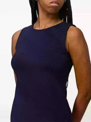 Ralph Lauren Navy Sleeveless Sheath Midi Dress