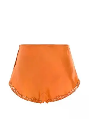 Saint Laurent Lace-trimmed Satin Shorts