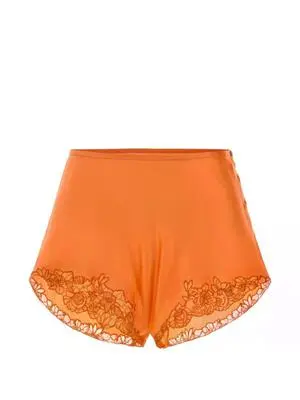 Saint Laurent Lace-trimmed Satin Shorts