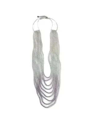 Emporio Armani Multi-strand Beaded Necklace - Silver