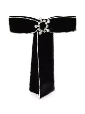 ANOUKI Crystal-embellished Velvet Hair Clip - Black