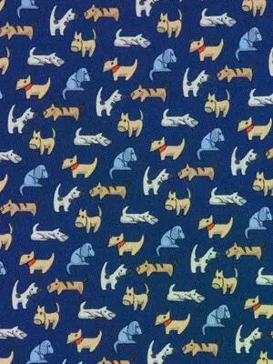 FERRAGAMO Silk Neck Tie With Dog Print