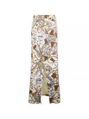 Moschino Graphic Print Maxi Skirt
