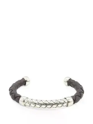 Bottega Veneta Tone Intrecciato Open Cuff Bangle