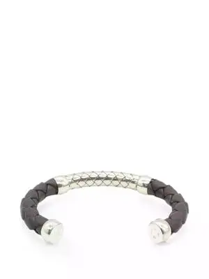Bottega Veneta Tone Intrecciato Open Cuff Bangle