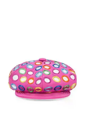 Moschino Mirror-embellished Beret - Pink